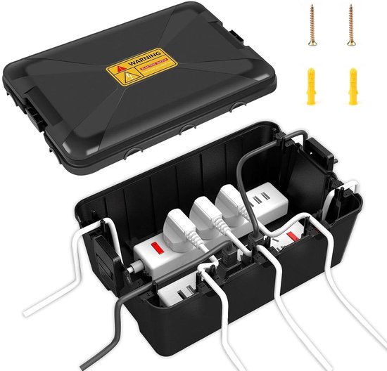 Waterdichte zwarte kabelbox stroomkast voor buiten 32 x 212 x 132 cm ...