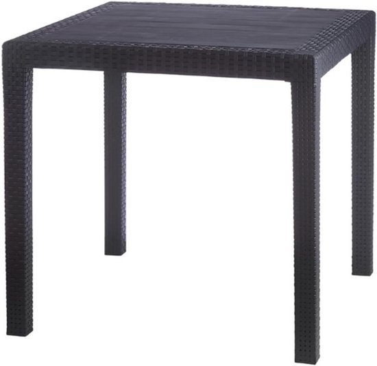 Vierkante Outdoortafel, Structuur van Hardhars met Rotan-effect, Made ...