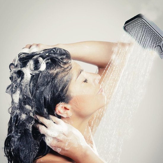 High Pressure Hand Shower Head with 4 Nozzles and One Hand Control for Bathroom Camper | bol