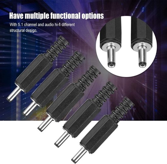 3.5mm Power Jack Mannelijke Vat Abs 5 Stuks 1.3mm x 3.5mm Mannelijke Dc ...