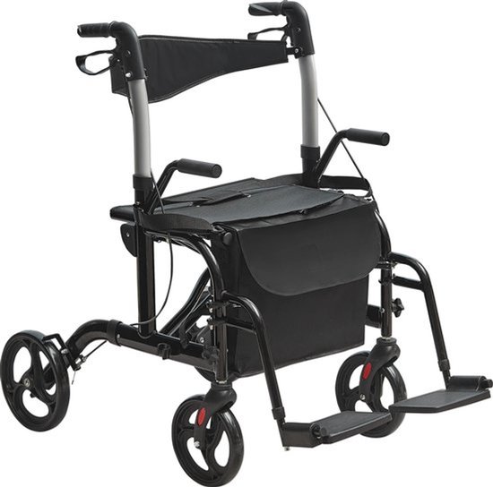 Rollator - Rollator lichtgewicht en opvouwbaar - Rollators binnen en buiten - 2-in-1 -... | bol