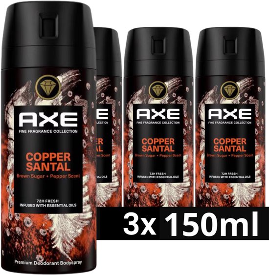 Axe Fine Fragrances Bodyspray Copper Santal 150ml -3 Stuks ...