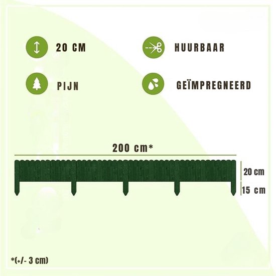 GTB® Borderrand op Rol - Borderrand - Perkland - Groen - 200cm x 2cm x ...