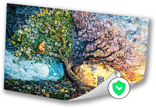 Magische boom met uil en eekhoorn - Boom posters - Wanddecoratie ...