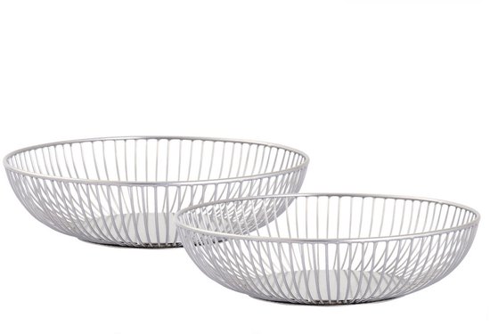 Mila | Brotkorb Set 2 Stück | zwart of zilver | metaal | ø 28x7,5 cm ...