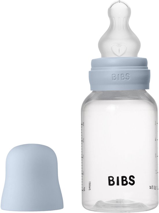 Bibs Fles - Slow Flow - 150 ml - Silicone - Baby Blue | bol