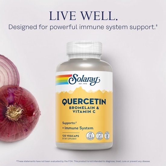 SOLARAY Quercetin with Bromelain and Vitamin C - Immune Support ...