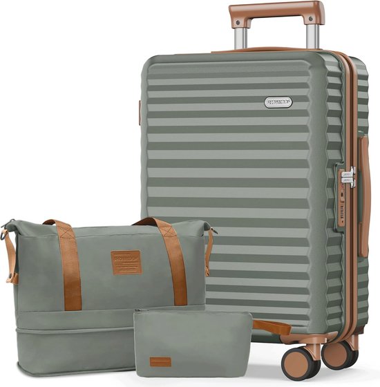 Lichte Grote Uitbreidbare Harde Koffer met Trolley en Reistas ...