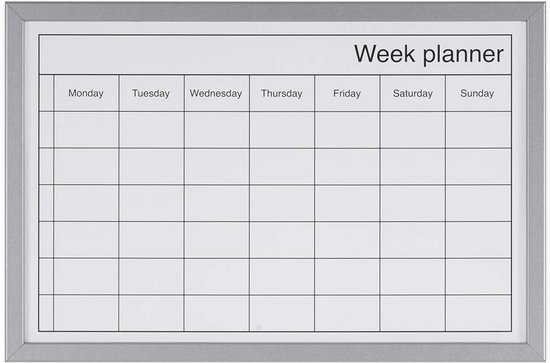 Weekplanner met Magnetisch Whiteboard 60x40 cm - Ideaal voor Efficiënte ...