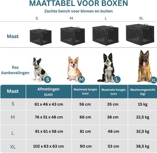 CLGP® Autobench voor Hond - Hondenbench - Transportbox - Reisbench | bol