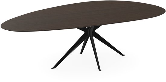 Melamine eettafel eiken bruin - Kiezel Type A - Anna onderstel - eiken ...