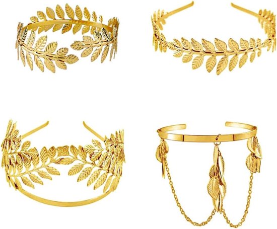 Gouden Griekse Godin Accessoires Set - Bladgouden Kroon, Gouden ...