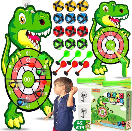 77cm Velcro Dart Board Dinosaur Toy for Kids Throwing Game with 12 ...
