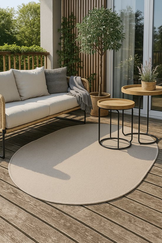 Brussels Uni Buitenkleed – Ovaal - Effen Indoor & Outdoor Vloerkleed ...
