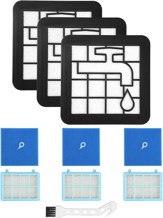 Stofzuigerfilters, 3 stuks, voor Philips PowerPro Compact, Active, City ...