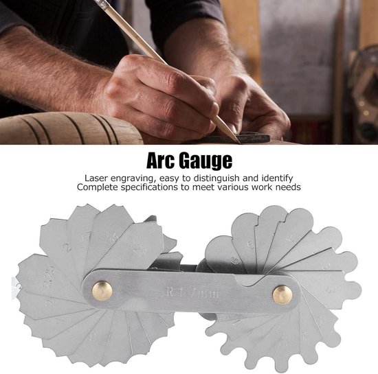 Radius Gauge - Concave-Convex Arc Meter | Sturdy High Accuracy R 1-7mm ...