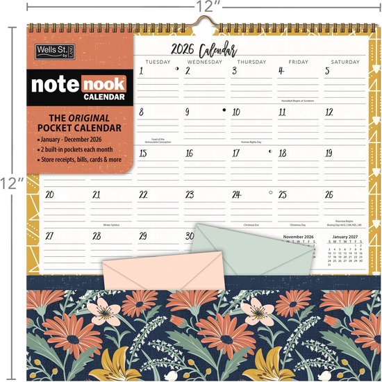 Flora en Fauna Pocket Note Nook Kalender 2026 | bol