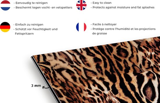 Spatscherm keuken - Tijgerprint - Dier - Patroon - Panterprint ...