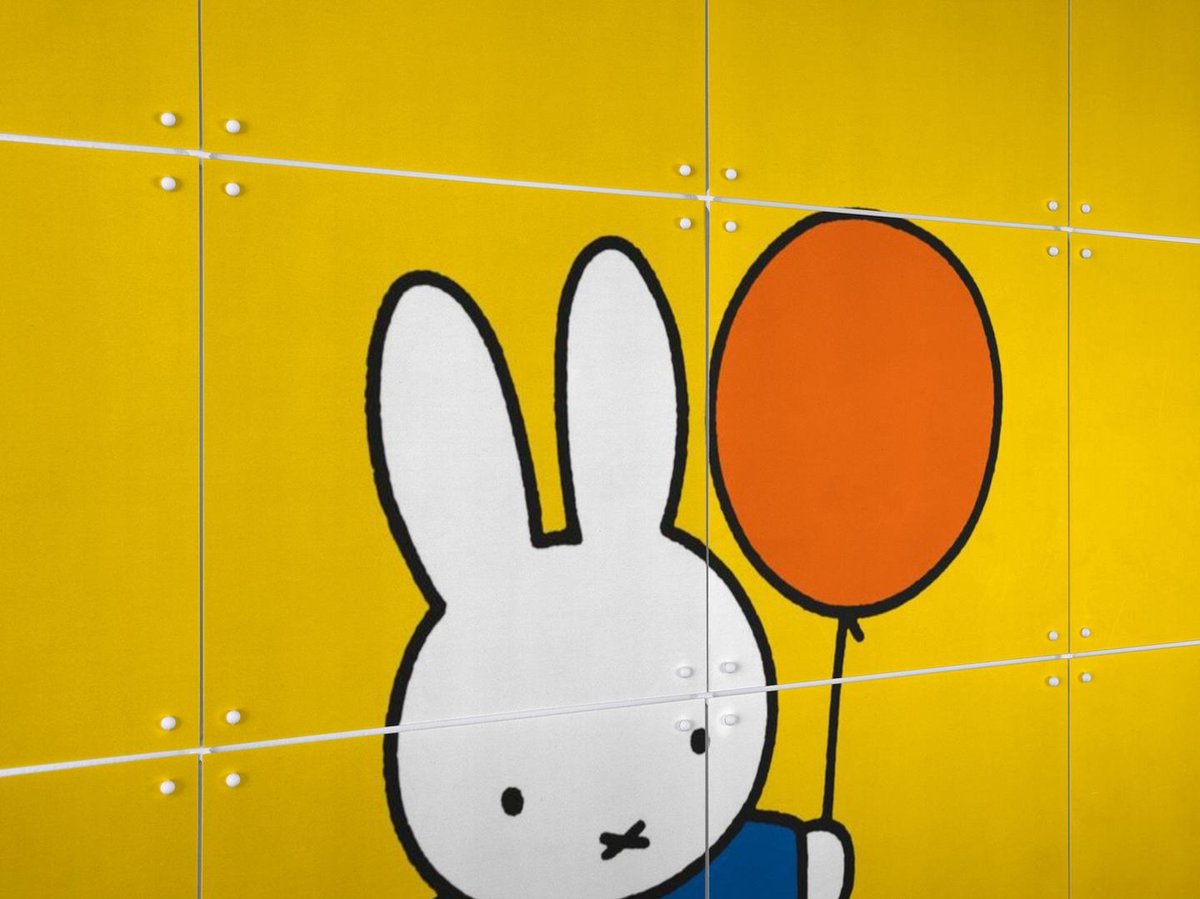 IXXI Miffy Balloon - Wanddecoratie - Abstract - 100 x 100 cm | bol.com