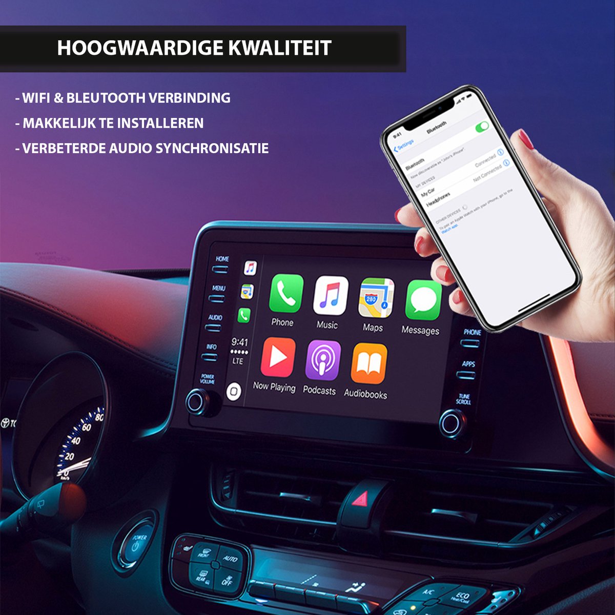 Draadloos Carplay Dongle - Apple Carplay Wireless - Auto Dongle 5GHz ...