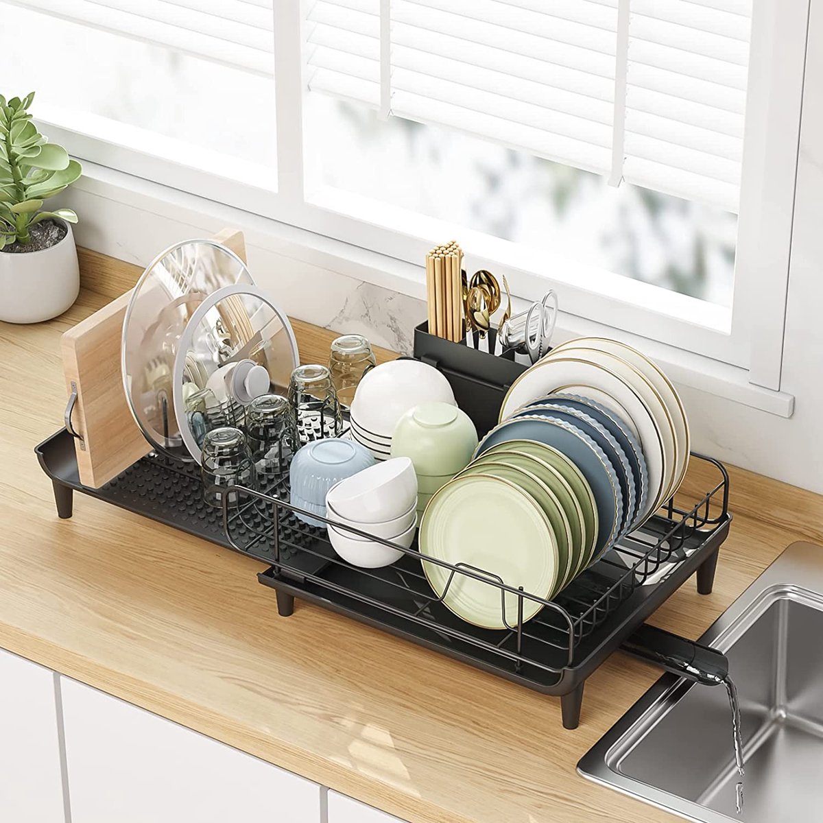 Afdruiprek, uitbreidbaar afdruiprek, opvouwbaar roestvrijstalen ...