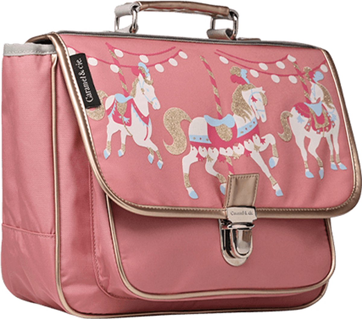 Kleuterboekentas roze carousel - Caramel et Cie - Schooltas/Boekentas ...