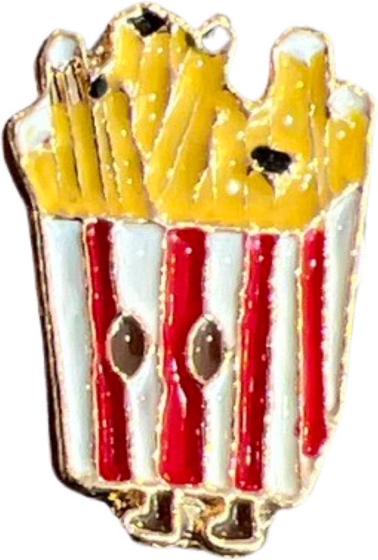Friet Bakje Met Oogjes En Voetjes Emaille Pin 1.4 cm / 2 cm / Geel Wit ...