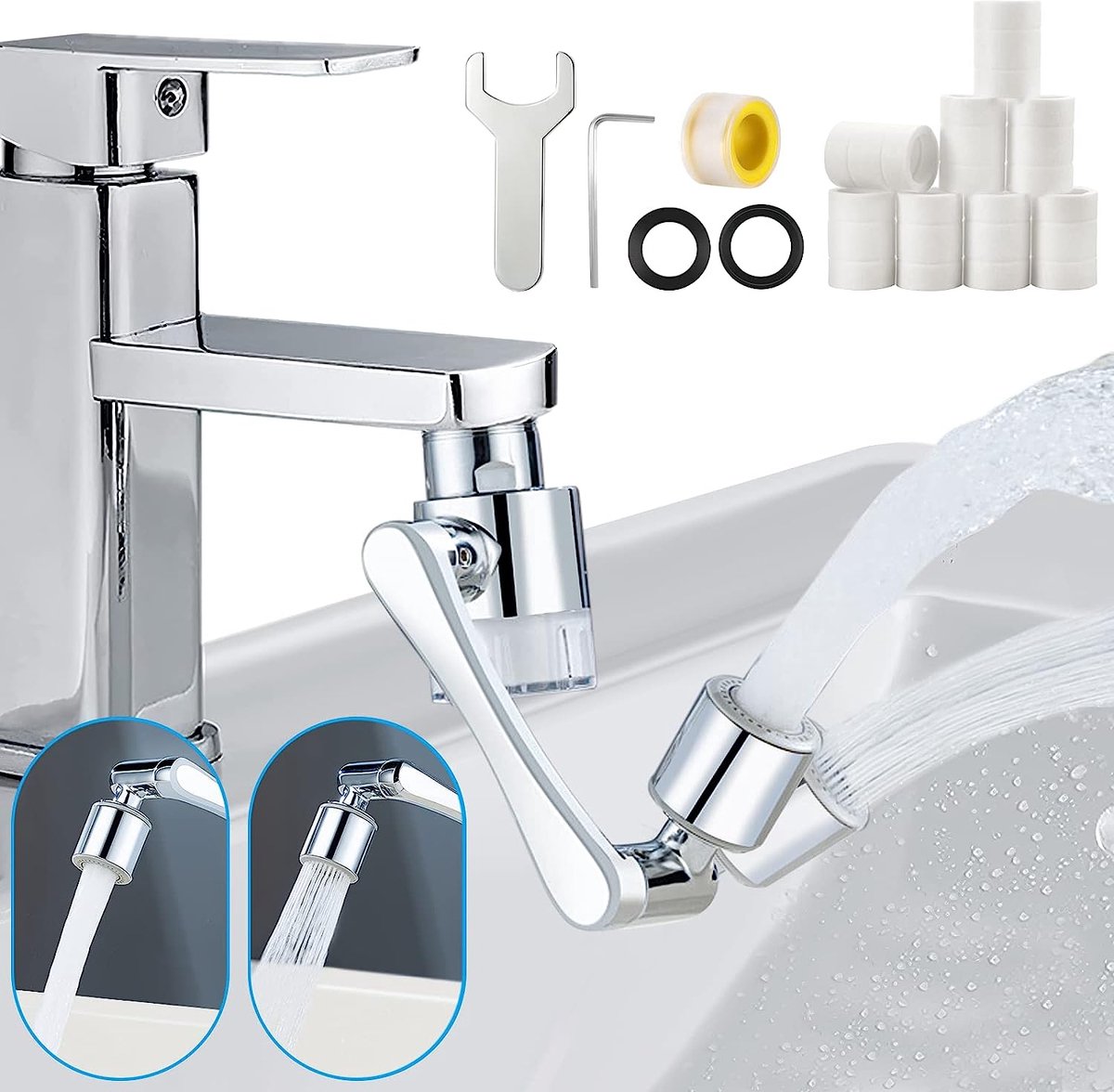 kraan bevestiging, 1080 graden uitbreiding, perlator met PP katoen ...