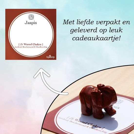 Bixorp Gems Jaspis Olifant Beeldje - Edelsteen Dier | bol