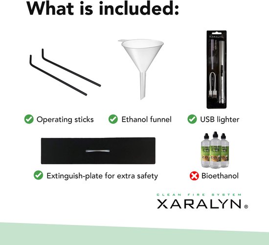 Xaralyn Kreta-Mini BCL-SBP bio-ethanol open haard - Antraciet, zwarte ...