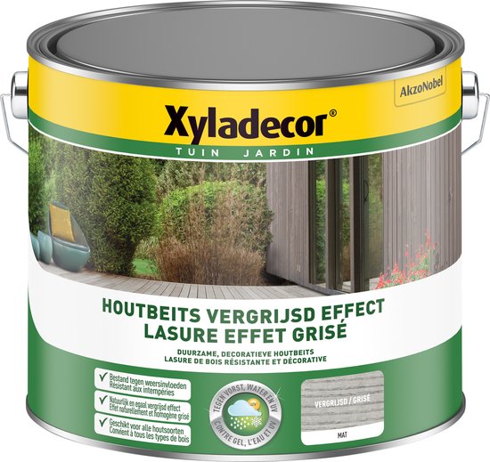 Effet gris Xyladecor - Teinture pour bois - Grijs - 2,5 L | bol