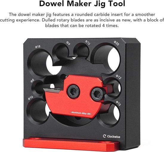 Verstelbare Houten Deuvelmal met 8 Draaigaten voor Nauwkeurig ...