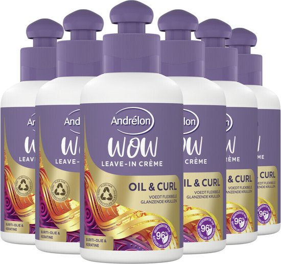 Andrélon WOW Leave-In Crème - Oil & Curl - verrijkt met buriti-olie en ...