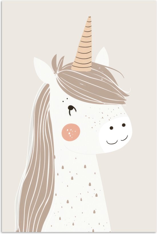 Poster 80x120 cm - Eenhoorn - Pastel kleuren - Unicorn - Posters ...