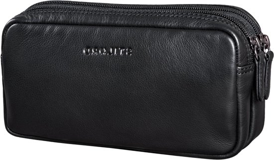 Leren Pennenetui - Grote Pennenkoker met 2 Ritsvakken - Vintage ...