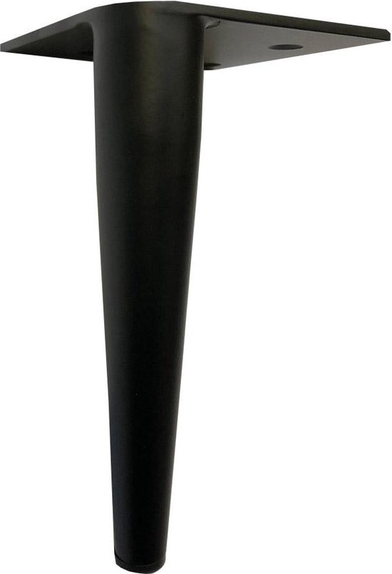 Stalen meubelpoot zwart conisch 2,8 bij 2,8 cm en hoogte 17 cm - Set ...