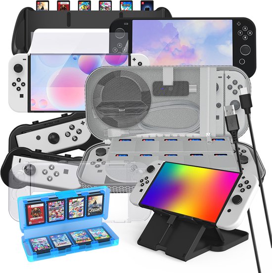 Accessoires Pakket 10-in-1 Geschikt Voor Nintendo Switch OLED - Nintendo Switch Game... | bol