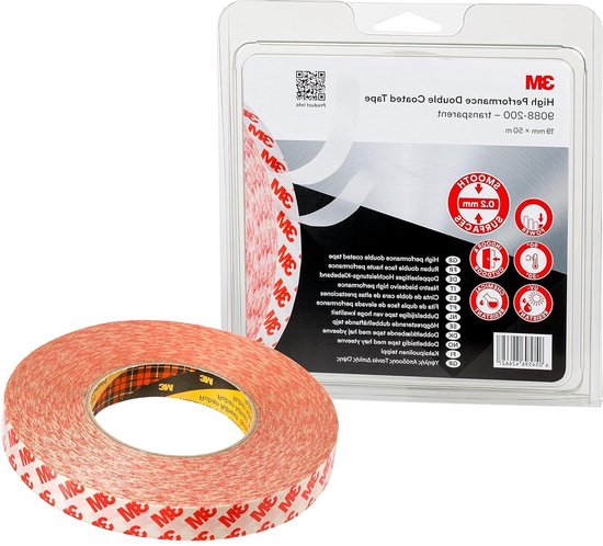 dubbelzijdig plakband 19 mm x 50 m transparant - 1 rol - extra sterk | bol