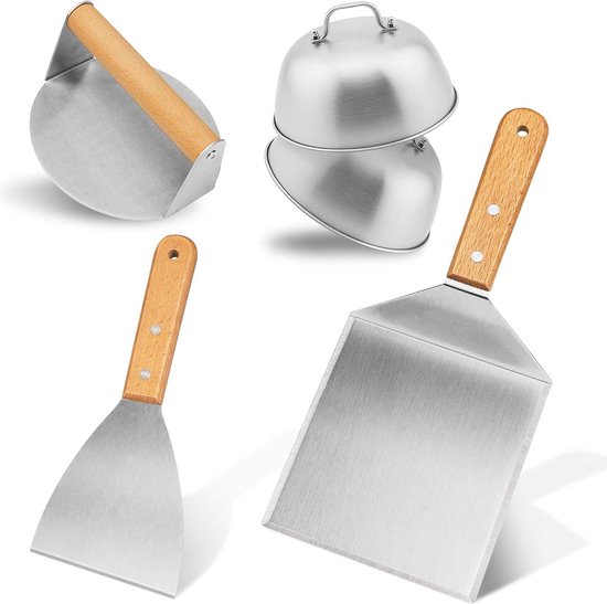 Content in HTML - 5-delige hamburgerset - Grillspatel van roestvrij ...