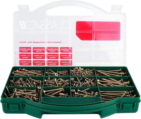 Gepassiveerde schroeven gemengd koffer geel - CLASSICTRAY met handvat | bol
