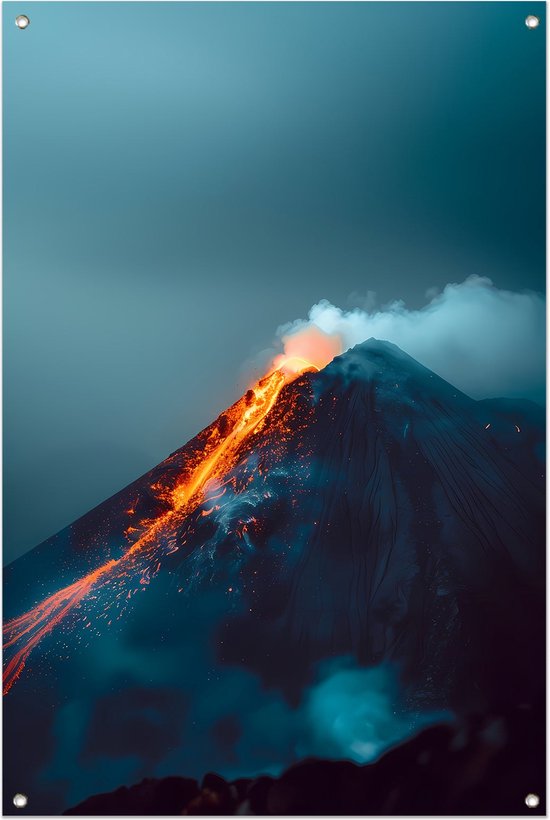 Vulkaan tuinposter - Natuur tuinposter - Tuinposter Lava - Buiten ...