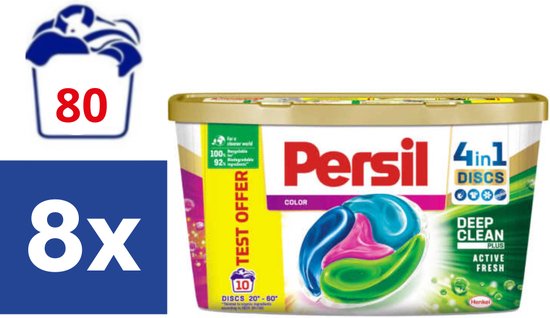 Persil 4in1 Pods Deep Clean Plus Active Fresh Color - 8 x 10 pods | bol