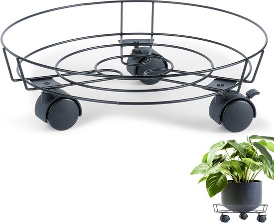 Plantenroller Metaal 31,5 cm - Plantentrolley - Plantenrek ...