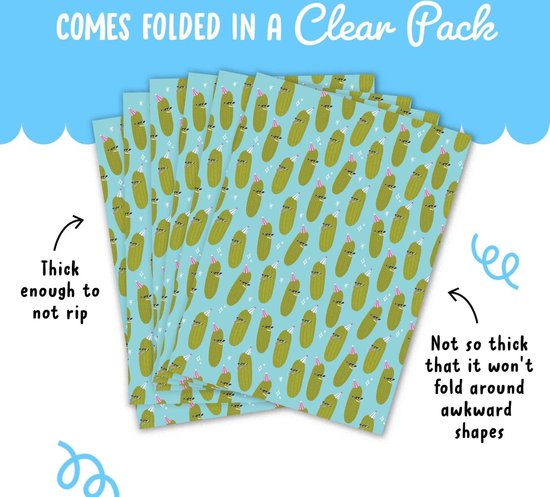 Cadeauverpakking Grappig verjaardags inpakpapier - augurk komkommer - 6 ...