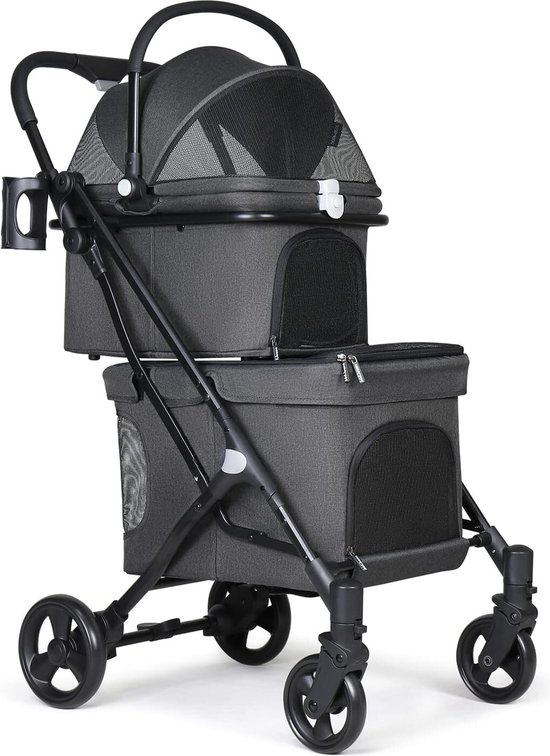 Lexium Inklapbare Hondenbuggy - Huisdieren wandelwagen - Hondenwagen | bol