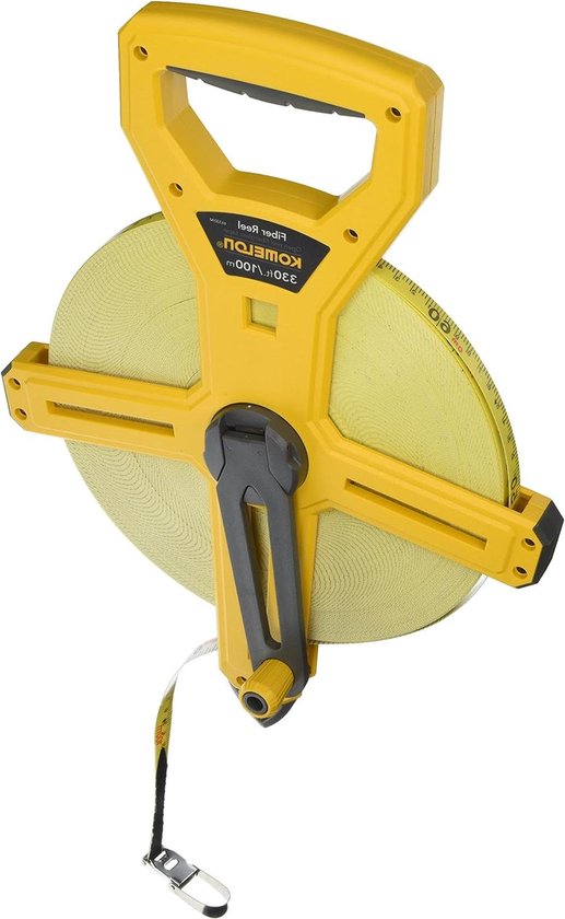 Open Reel Glasvezel Meetlint 330-Voet Hi-Viz Geel - Lintmeter voor ...