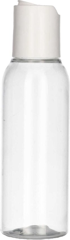 6x Plastic Fles 100 ml Disc-Top - Basic Round - PET Kunststof BPA-vrij ...