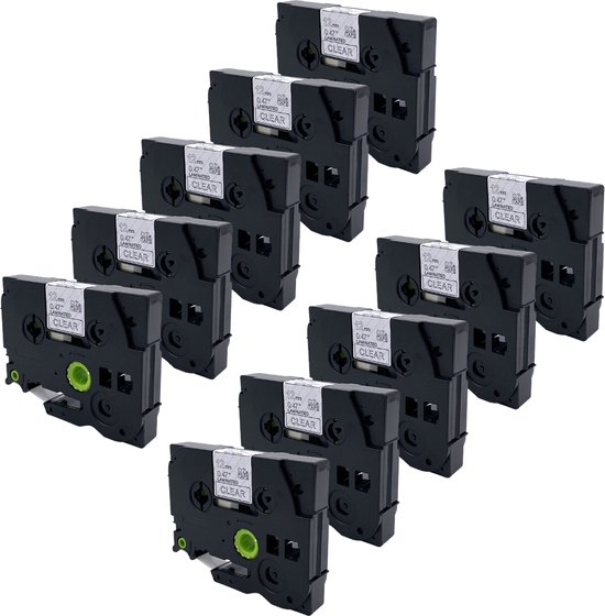 DULA Brother Compatible label tape- Tze-135 - 10 cassettes - Brother P ...