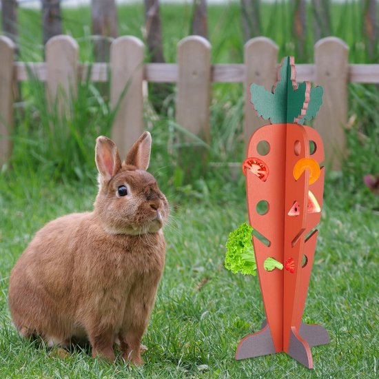 Cavia Speelgoed Houten Voedseldispenser - Interactive Wortel met Gaten ...