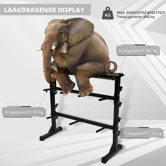 Halterrek - Haltersteunen Maximaal 300KG - Halter Rek Staal - Zwart | bol